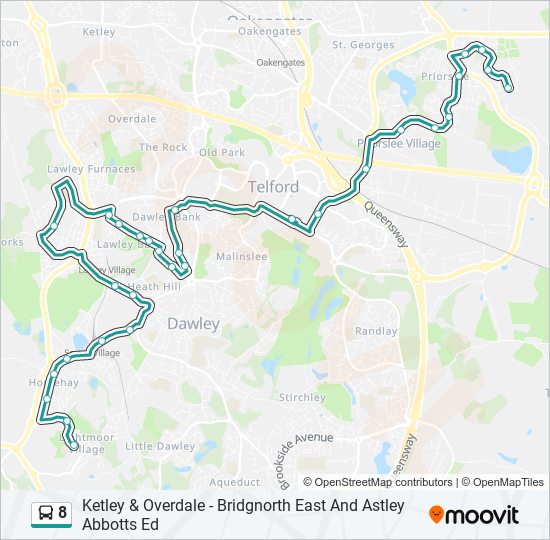 8 Route: Schedules, Stops & Maps - Horsehay (Updated)
