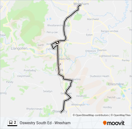 2 Route: Schedules, Stops & Maps - Wrexham (Updated)