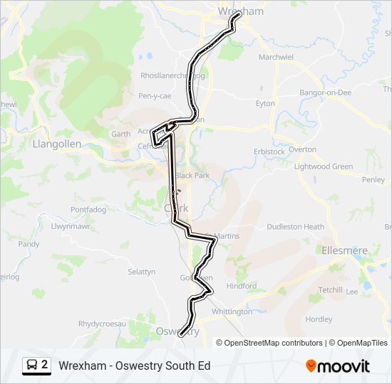 2 Route: Schedules, Stops & Maps - Wrexham (Updated)