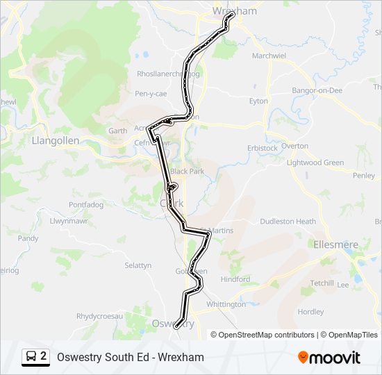 2 Route: Schedules, Stops & Maps - Wrexham (Updated)