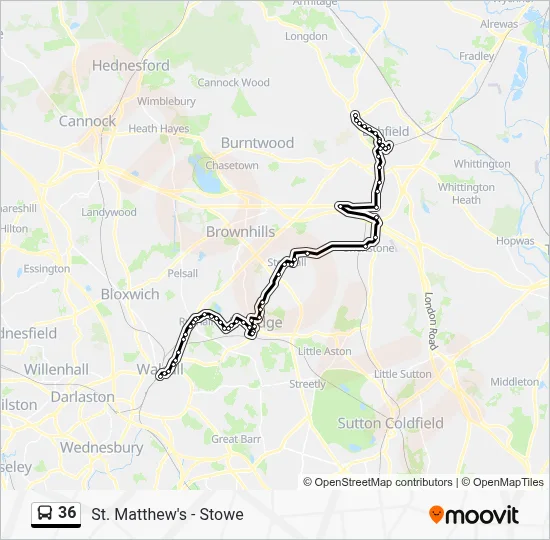 36 Route: Schedules, Stops & Maps - Walsall Bus Station (Updated)