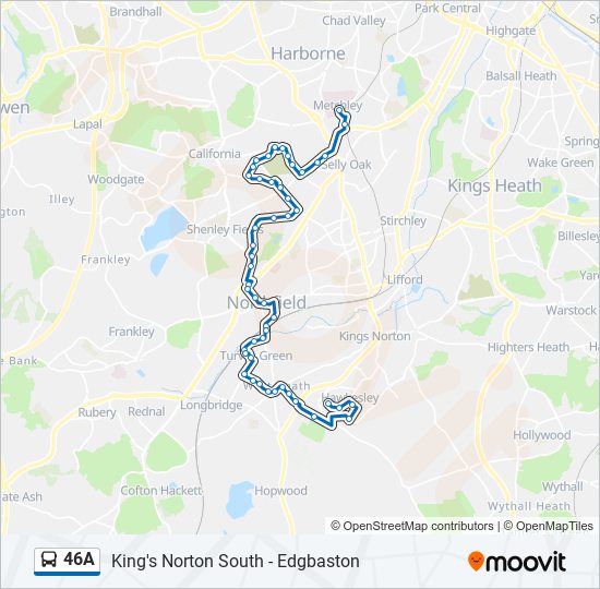46a Route: Schedules, Stops & Maps - Hawkesley (Updated)