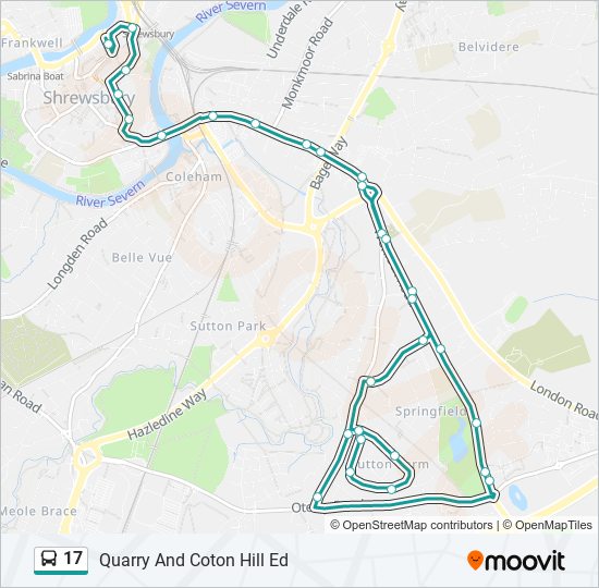 17 Route: Schedules, Stops & Maps - Abbey Foregate (Updated)