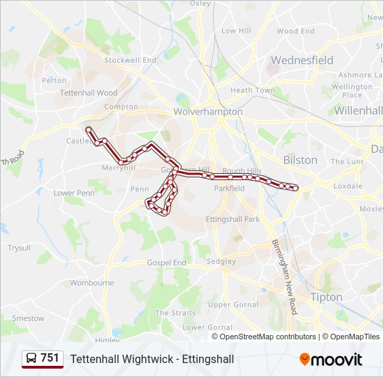 751 Route: Schedules, Stops & Maps - Castlecroft (Updated)
