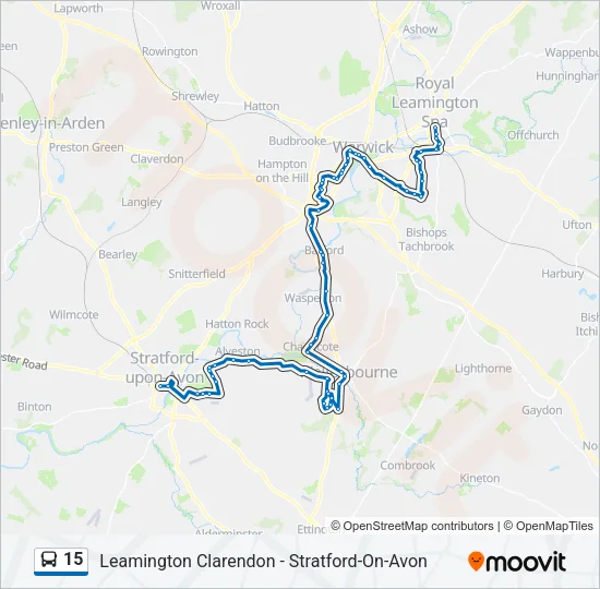 15 Route: Schedules, Stops & Maps - Leamington Spa Upper Parade (Updated)