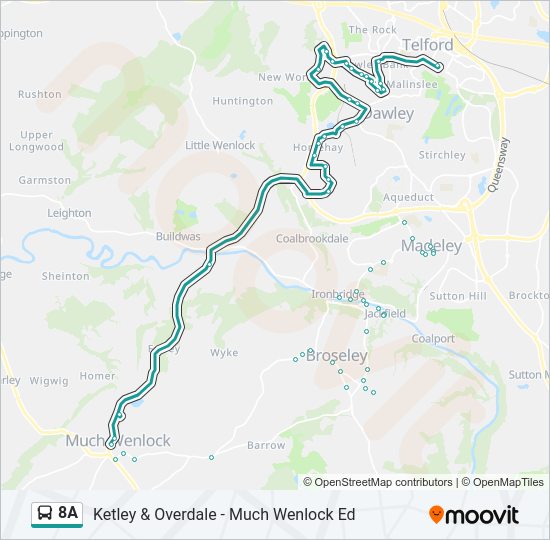 8a Route: Schedules, Stops & Maps - Much Wenlock (Updated)