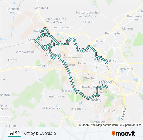 99 Route: Schedules, Stops & Maps - Telford Town Centre (Updated)