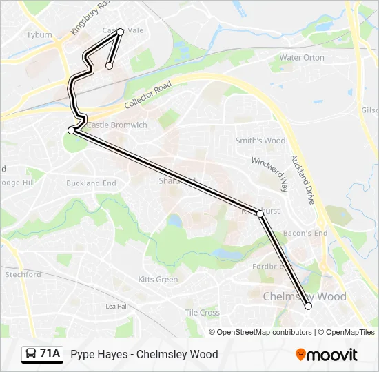 71A Route: Schedules, Stops & Maps - Chelmsley Interchange (Updated)
