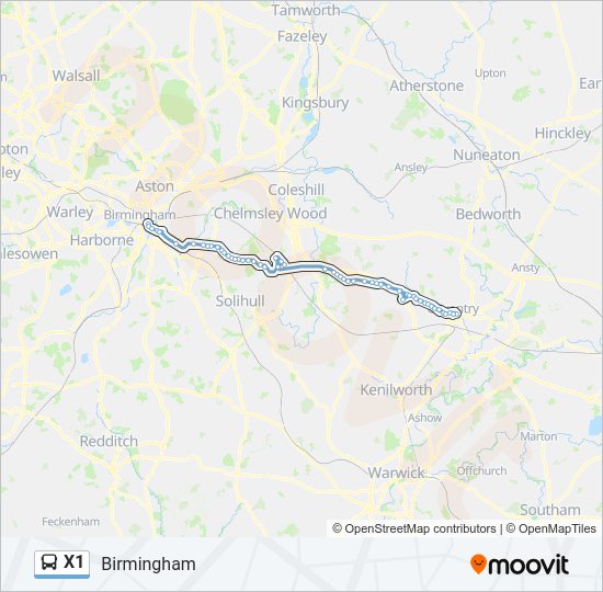 x1 Route: Schedules, Stops & Maps - Birmingham (Updated)