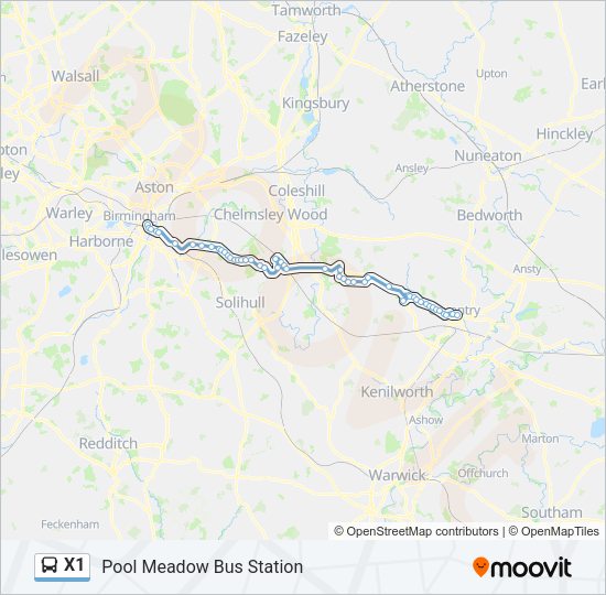 X1 Route: Schedules, Stops & Maps - Pool Meadow Bus Station (Updated)