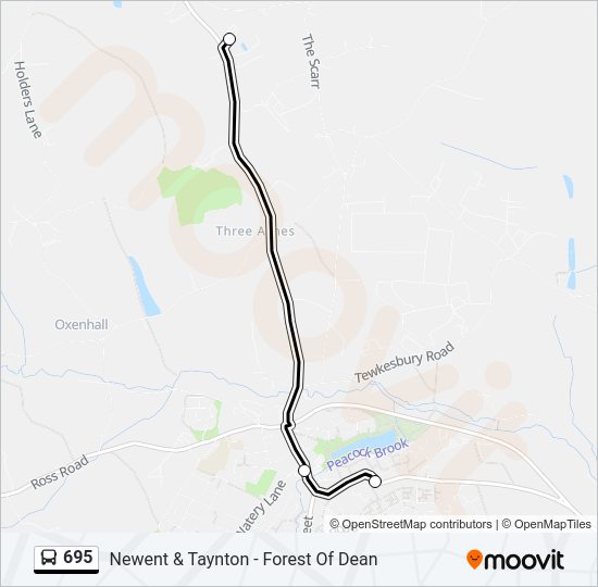 695 Route: Schedules, Stops & Maps - Three Shires Garden Centre (In ...