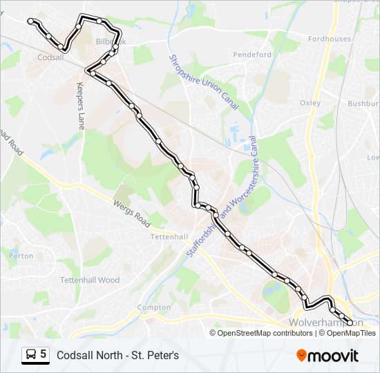 5 Route: Schedules, Stops & Maps - Wolverhampton (Updated)