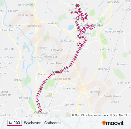 153 Route: Schedules, Stops & Maps - Hampton Lovett (Updated)