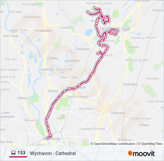 153 Route: Schedules, Stops & Maps - Worcs Bus Stn (Updated)