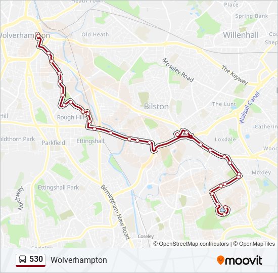 530 Route: Schedules, Stops & Maps - Wolverhampton (Updated)