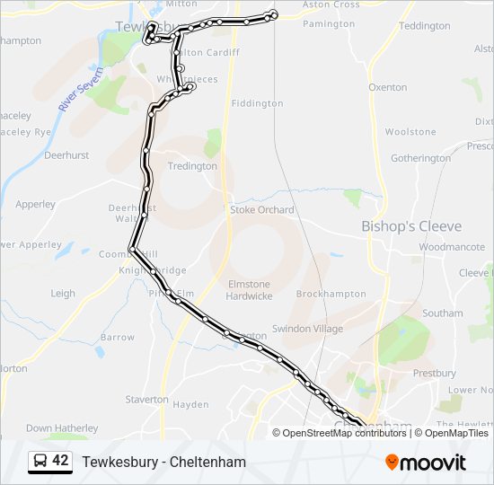 42 Route: Schedules, Stops & Maps - Ashchurch Rail St (Updated)