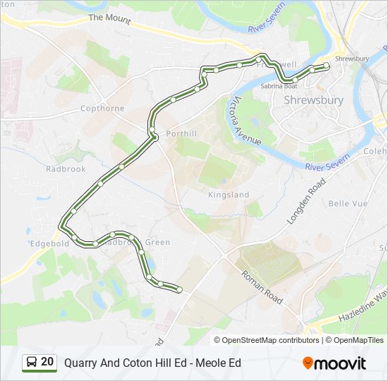 20 Route: Schedules, Stops & Maps - Radbrook (Updated)