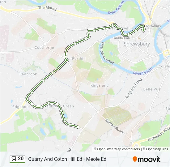 20 Route: Schedules, Stops & Maps - Radbrook (Updated)