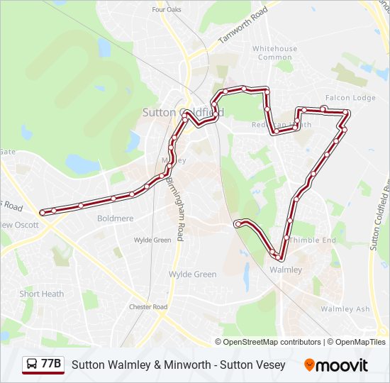 77b Route: Schedules, Stops & Maps - Wylde Green (Updated)