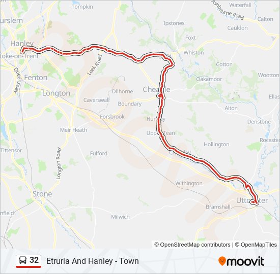 32 Route: Schedules, Stops & Maps - Uttoxeter Town Ctr (Updated)