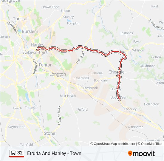 32 Route: Schedules, Stops & Maps - Upper Tean (Updated)
