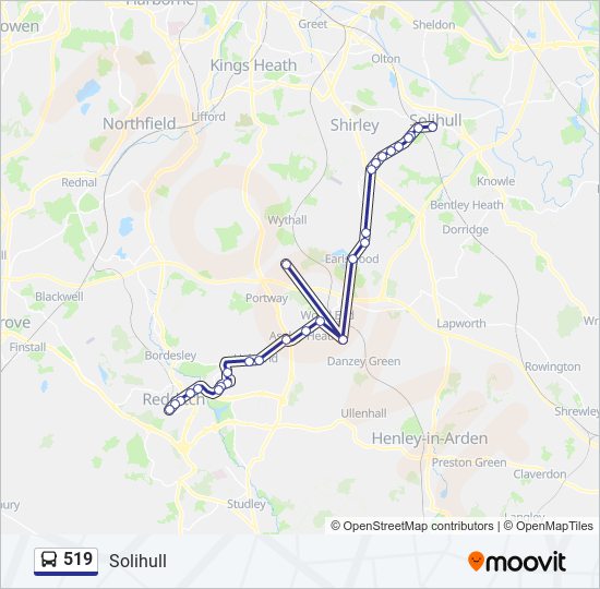 519 Route: Schedules, Stops & Maps - Solihull (Updated)