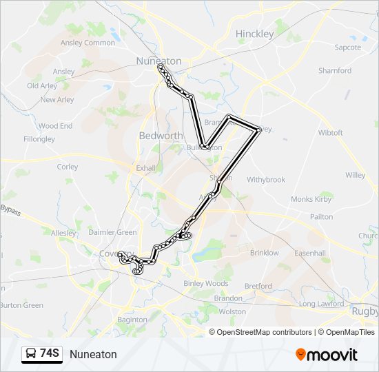 74s Route: Schedules, Stops & Maps - Nuneaton (Updated)