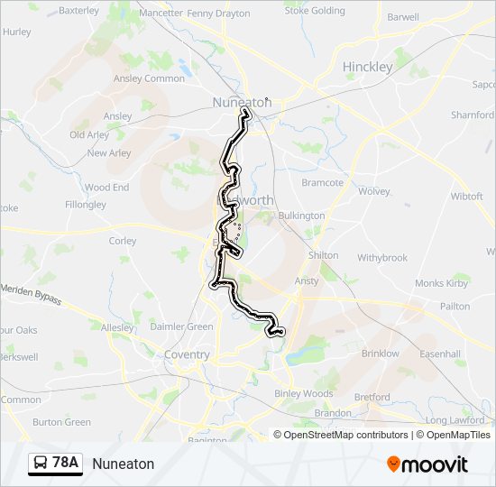 78a Route: Schedules, Stops & Maps - Nuneaton (Updated)