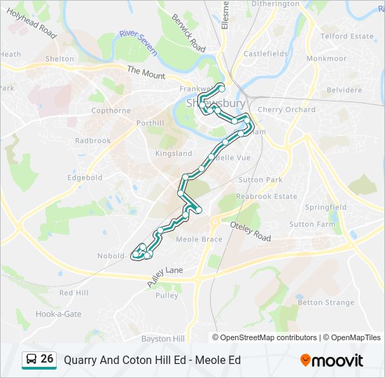 26 Route: Schedules, Stops & Maps - Shrewsbury (Updated)