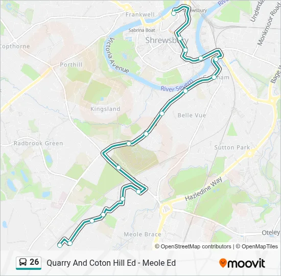 26 Route: Schedules, Stops & Maps - Cooklock Close Jct (Updated)