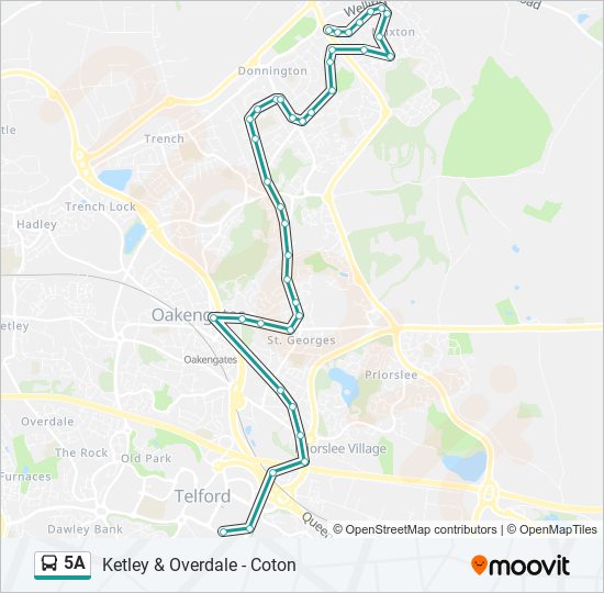 5a Route: Schedules, Stops & Maps - Muxton (Updated)
