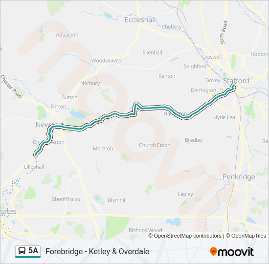 5a Route: Schedules, Stops & Maps - Stafford Town Centre (Updated)