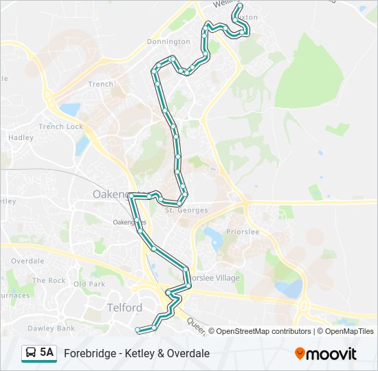 5a Route: Schedules, Stops & Maps - Muxton (Updated)