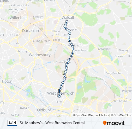 4 Route: Schedules, Stops & Maps - Walsall (Updated)