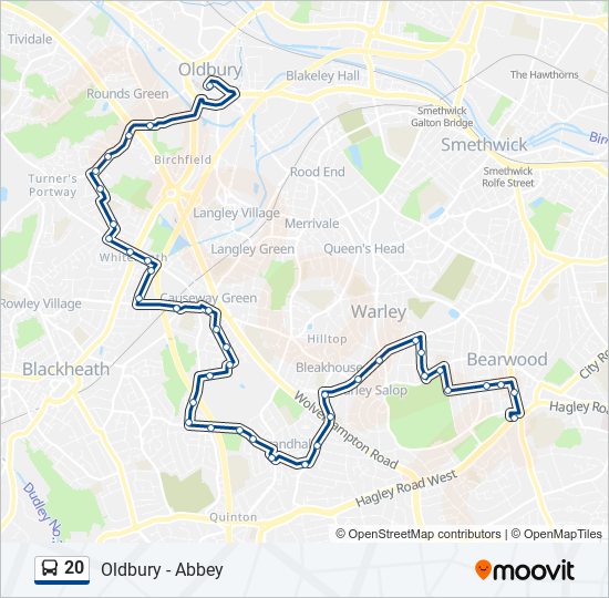 20 Route: Schedules, Stops & Maps - Oldbury (Updated)
