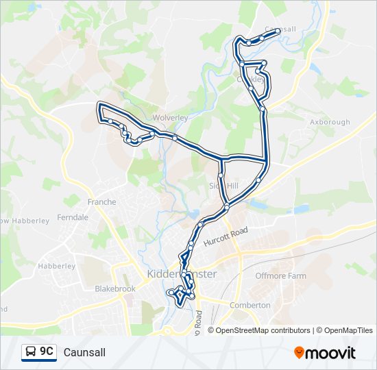 9c Route: Schedules, Stops & Maps - Caunsall (Updated)