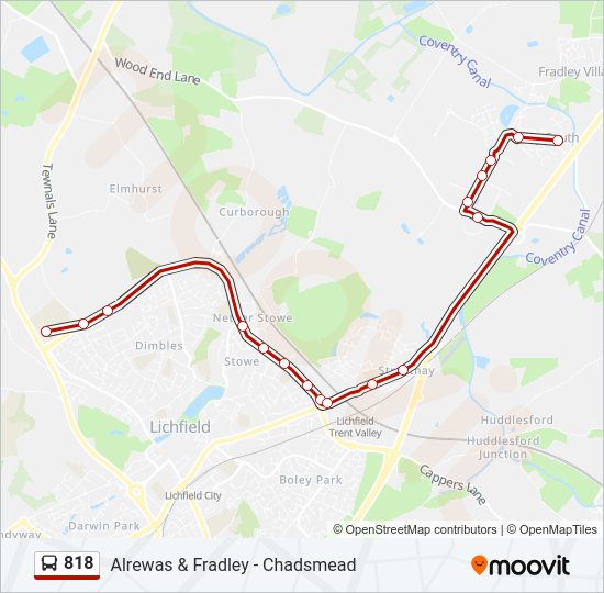 818 Route: Schedules, Stops & Maps - Fradley (Updated)