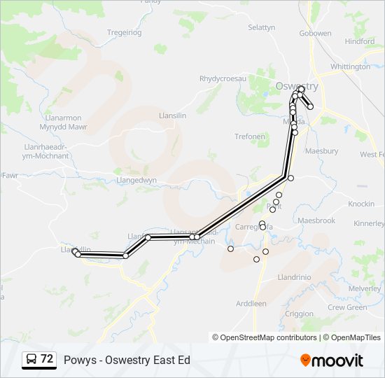 72 Route: Schedules, Stops & Maps - Oswestry (Updated)