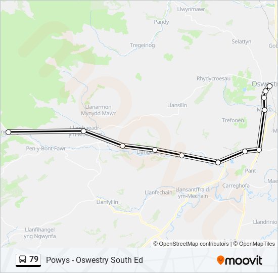 79 Route: Schedules, Stops & Maps - Llangynog (Updated)