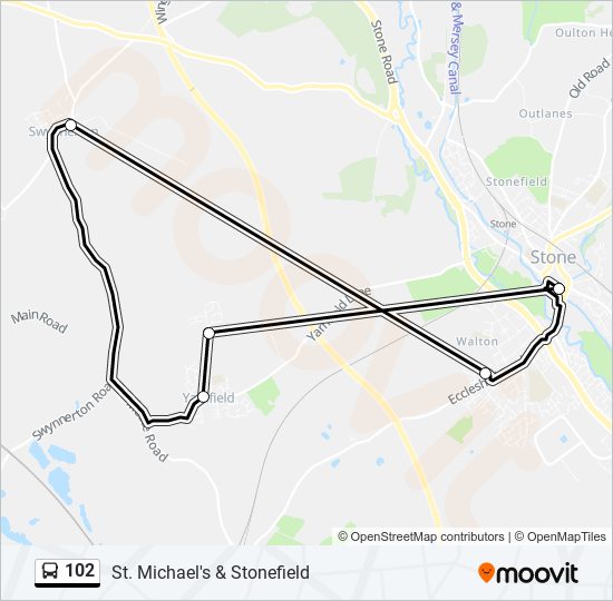 102 Route: Schedules, Stops & Maps - Swynnerton (Updated)