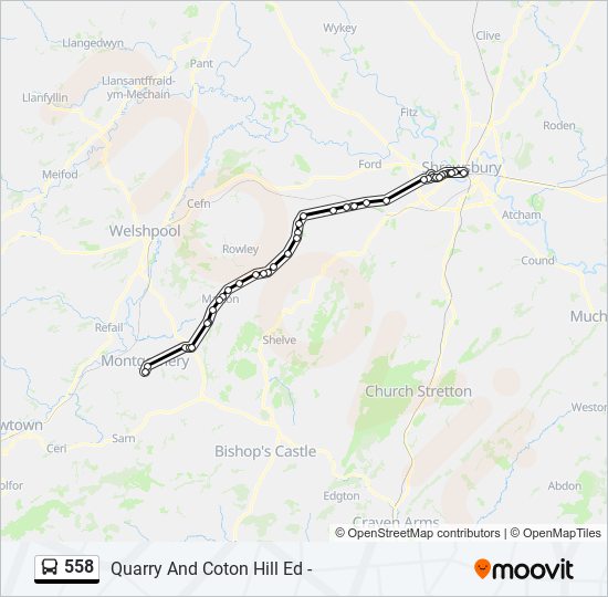 558 Route: Schedules, Stops & Maps - Shrewsbury (Updated)