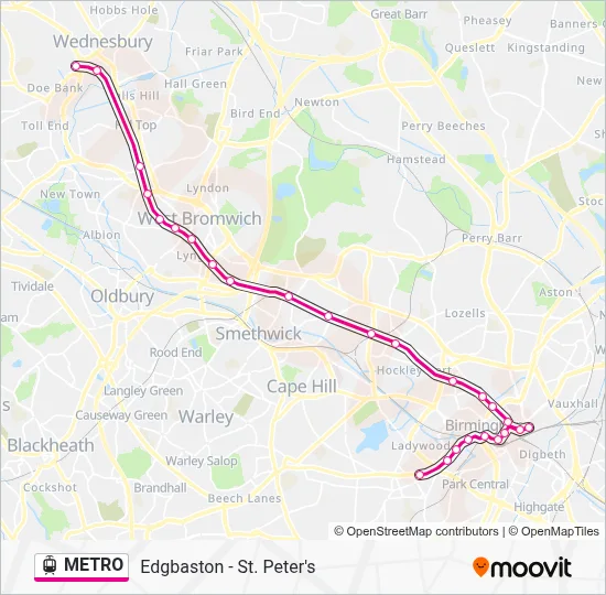 METRO Route: Schedules, Stops & Maps - Edgbaston Village (Updated)