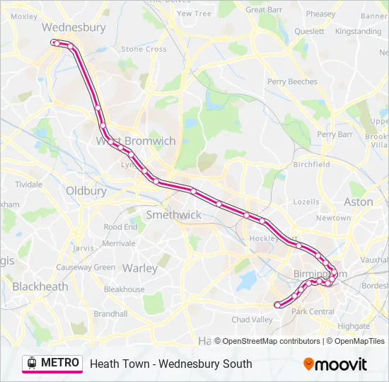 METRO Route: Schedules, Stops & Maps - Wednesbury (Updated)