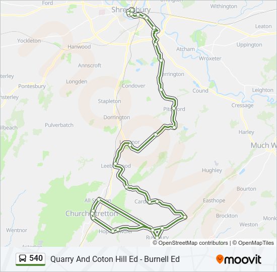 540 Route: Schedules, Stops & Maps - Shrewsbury (Updated)