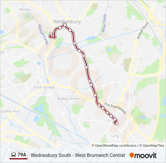 79A Route: Schedules, Stops & Maps - Wednesbury Parkway (Updated)