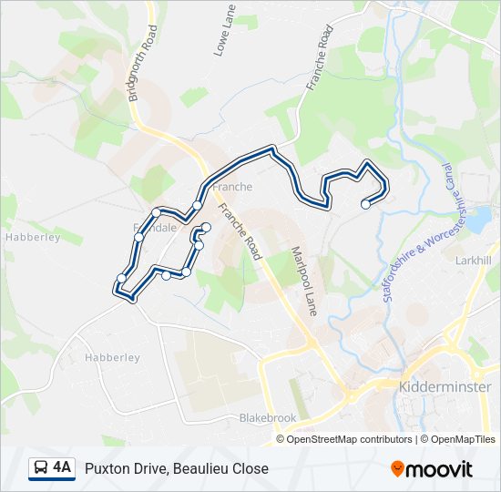 4a Route: Schedules, Stops & Maps - Puxton Drive, Beaulieu Close (Updated)