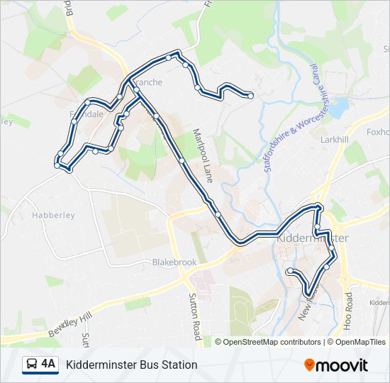 4A Route: Schedules, Stops & Maps - Kidderminster Bus Station (Updated)