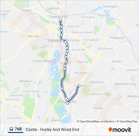 76B Route: Schedules, Stops & Maps - Tamworth Victoria Road (Updated)