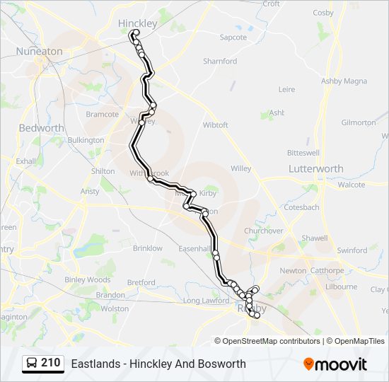 210 Route: Schedules, Stops & Maps - Rugby (Updated)