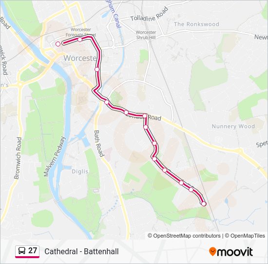 27 Route: Schedules, Stops & Maps - Worcester Bus Station (Updated)